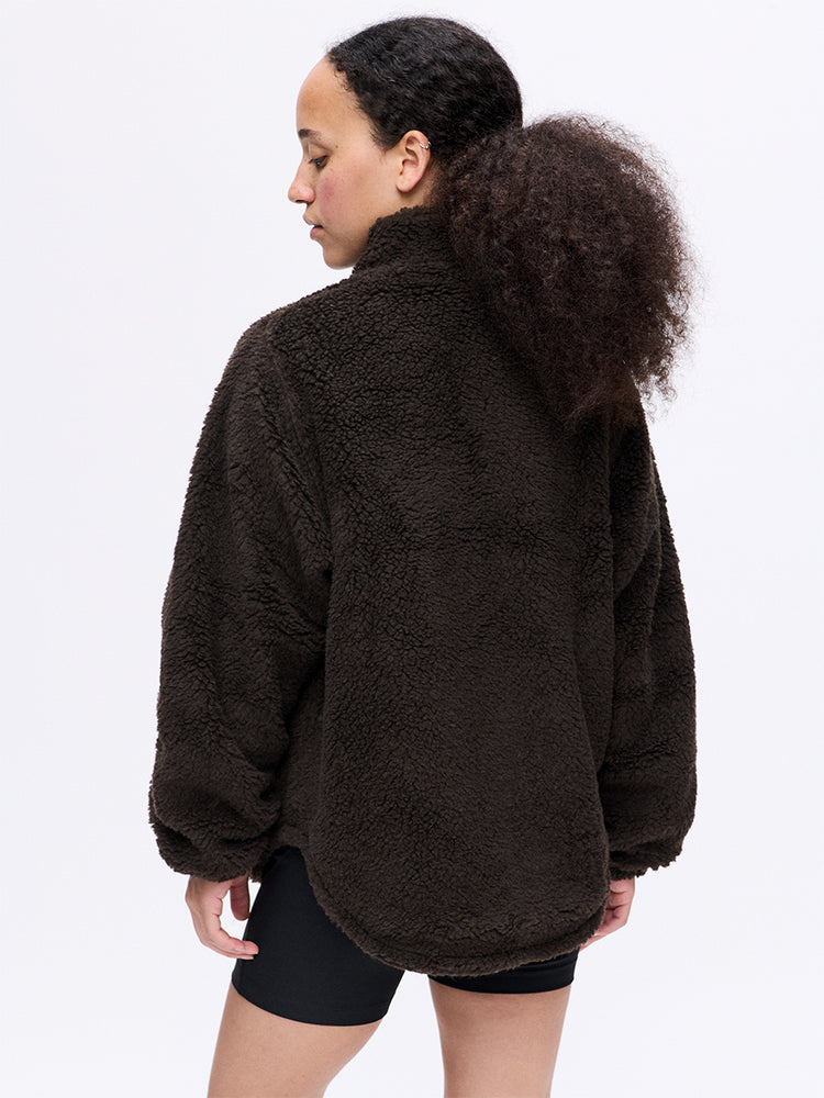 Candy Fleece Snap Jacket – Earth Brown | Outdoor Voices